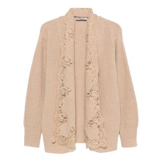 Ermanno Scervino Strickjacke mit Spitzendetails - - Knitwear - Damen - Beige - XS