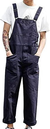 Generic 2024 - Salopette &agrave; bretelles tendance pour homme, coupe d&eacute;contract&eacute;e, combinaison d&eacute;contract&eacute;e en coton l&eacute;ger avec poches, pantalon cargo de travail p