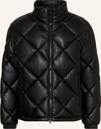 HUGO BOSS Hugo Steppjacke Borin In Lederoptik schwarz
