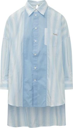 Marni Femme, Blouses et Chemises, Bleu, Taille: 36 FR Striped Panel Shirt