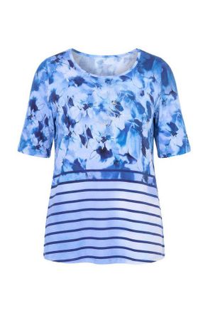 Ulla Popken T-Shirt T-Shirt A-Linie Rundhals Halbarm Pima Cotton