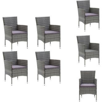 vidaXL Garten-Essst&uuml;hle 4 Stk. Poly Rattan Grau - Gartenst&uuml;hle - Outdoor M&ouml;bel - Rattan Gartenm&ouml;bel - Set Von 4 St&uuml;hlen - Esszimmerst&uuml;hle