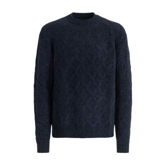 Roberto Ricci Design Pull &agrave; col rond Velvet Rhombus - Homme - Pulls - Bleu - Taille: L