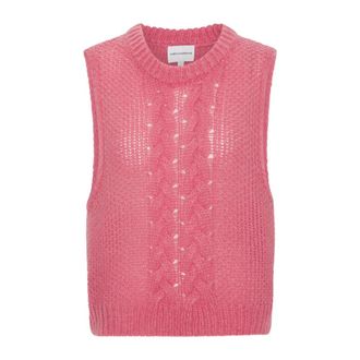 Americandreams Angie Zopfstrickweste - - Knitwear - Damen - Rosa - M
