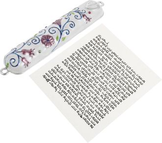 Valiclud Handbemalte J&uuml;dische T&uuml;rpfosten mit Koscherer Schriftrolle Metall Segensk&auml;stchen f&uuml;r Chanukka und Einweihung Dekorativer Haussegen f&uuml;rs Zuhause