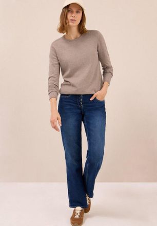 Cecil Strandpullover NOS_Basic Roundneck toffee cream melange