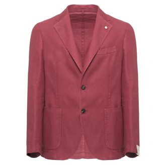 Lubiam Homme, Vestes, Rouge, Taille: L Veste en coton et lin