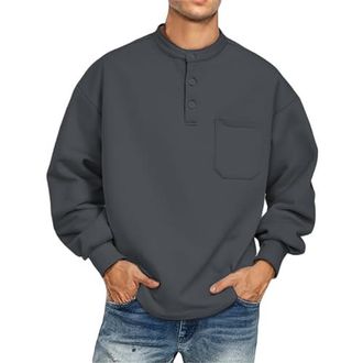 Generic Pull en polaire pour homme - Chaud - Manches longues - Avec fermeture &eacute;clair quart - Chaud et respirant - Veste de loisirs dext&eacute;rieur - Pour homme - H