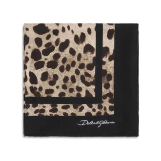 Dolce & Gabbana Femme, Accessoires, Multicolore, Taille: ONE Size Foulard en soie &agrave; imprim&eacute; l&eacute;opard