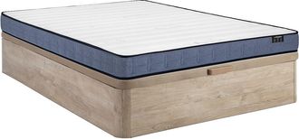 Vente-Unique Bett mit Bettkasten - 160 x 200 cm - Natur hell - Taschenfederkernmatratze - H&ouml;he 19 cm - DAYNI von YSM&Eacute;E