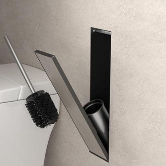 Generic Porte-Balai WC Encastré, Brosse WC sur Pied, Niche De Douche, Acier Inoxydable 304, Accessoire De Salle De Bain Durable, Design Discret Et Économique 