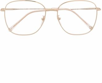 Retro Superfuture Brille mit rundem Gestell - Gold