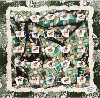 Acne Studios Foulard en satin de soie &agrave; imprim&eacute;