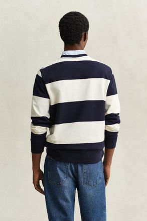 GANT Sweatshirt STRIPED C-NECK mit Rundhals und Logostickerei