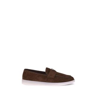 Prada Suede Loafers Almond Toe Design - - Shoes - Herren - Braun - 39 EU