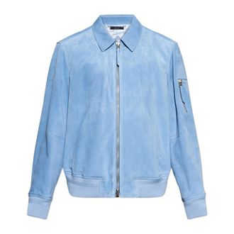 Tom Ford Homme, Vestes, Bleu, Taille: L Blouson en Daim Cachemire au Col