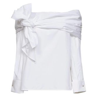 Max Mara Femme, Blouses et Chemises, Blanc, Taille: 38 FR Curvone Cotton Blouse