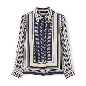 Motivi Foulard-Print Satin-Bluse - - Blouses & Shirts - Damen - Blau - XS