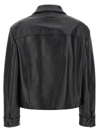 Marni Leather and Suede Colorblock Jacket - Brown