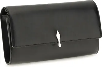 Christian Louboutin Womens Bettina Leather Wallet With Chain Black-Gold Calf Bos Taurus Black/gold