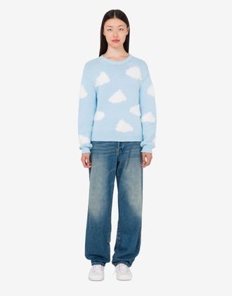Moschino Archiv Clouds Pullover aus Bio-Baumwollmischung - Blau