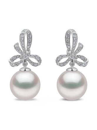 Yoko London boucles doreilles Contessa serties de diamants et de perles - Argent