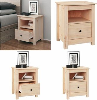 vidaXL Table de chevet 40x35x49 cm Bois de pin massif - Table De Chevet - Meuble De Chambre - Table Nuit - Bois Massif - Pin - Home & Living