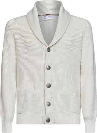 Brunello Cucinelli Rippstrick-Cardigan aus reiner Baumwolle - - Knitwear - Herren - Beige - 2XL