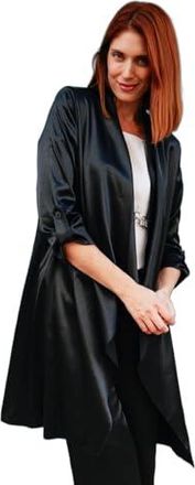 Multiples Gilet Veste noir en satin, Grande taille disponible, Fabriqu&eacute; en France