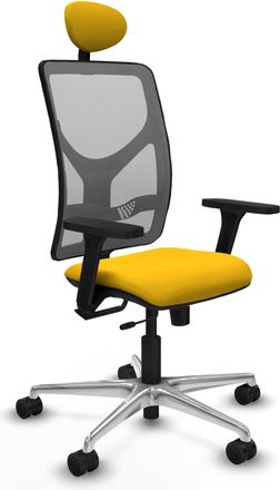 Piqueras y Crespo Stuhl f&uuml;r lange Arbeitsstunden, mit 3D-Armen, h&ouml;henverstellbare Lendenwirbelst&uuml;tze und festes Kopfteil, ausgestattet mit Syncro/Traslack und Schneides