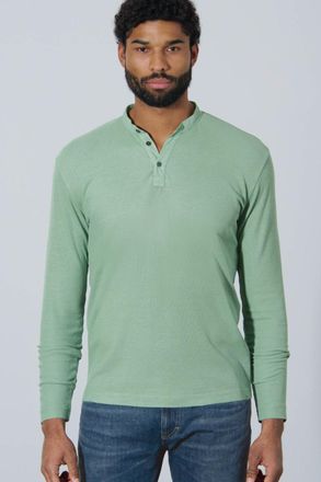 Hempage Hempage Herren vegan Langarmshirt Casual Menta Gr&uuml;n