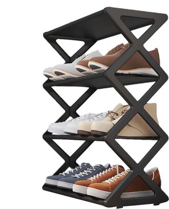 Generic Schuh-Organizer - freistehendes mehrschichtiges Aufbewahrungsregal | Kompakte und stapelbare Glanzt&uuml;r f&uuml;r Eingang, Schlafzimmer, Schrank und Garage, r