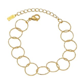Dansk Copenhagen Vilja Waterproof 18K Gold Plated Round Link Bracelet - Structured Stainless Steel - Femme - Accessoires - Jaune - Taille: ONE Size