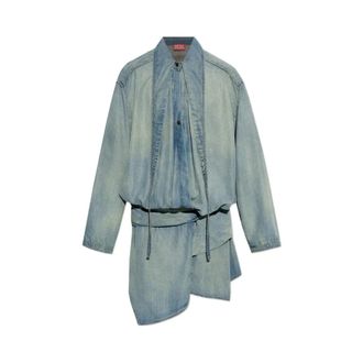 Diesel Draped Denim Dress - - Dresses - Damen - Blau - XS