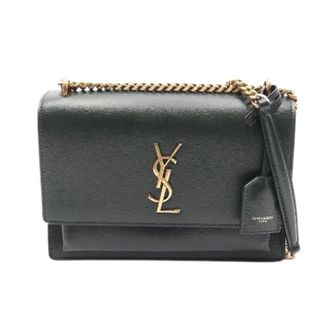 Saint Laurent Pre-owned Sac Bandouli&egrave;re Sunset Moyen Mod&egrave;le - Femme - Pre-owned - Vert - Taille: ONE Size