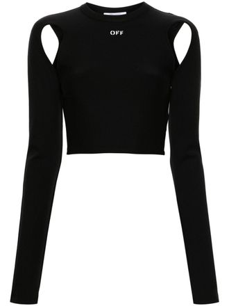 Off-white Langarmshirt mit Cut-Out - Schwarz
