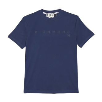 John Richmond Homme, Tops, Bleu, Taille: S T Shirt Basic en Jersey