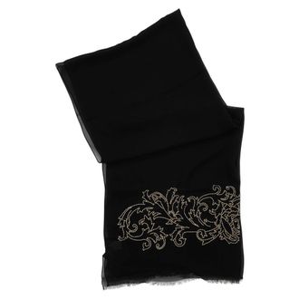 Versace Seidenschal mit Kristall-Logo-Stickerei - - Accessories - Damen - Schwarzk - ONE SIZE