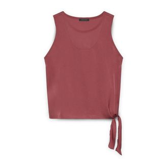 Fiorella Rubino Top aus Satin mit Knoten - - Tops - Damen - Rot - 3XL