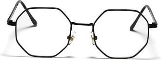 Generic Lunettes de soleil rondes de luxe pour femmes pour hommes tendance vintage steampunk petit cadre Uv400, Noir/transparent, Taille unique