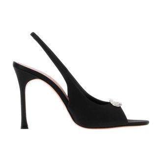 Amina Muaddi Mini Camelia Sling 105 - Femme - Chaussures - Noir - Taille: 39 EU
