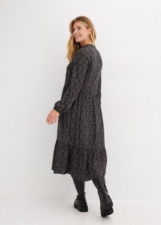 Bonprix Midikleid aus Viskose, A-Linie, mit Leomuster