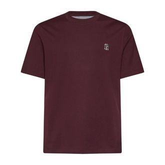 Brunello Cucinelli Solomeo Crest T-Shirt - - Tops - Herren - Braun - 3XL