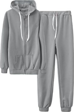 Generic Surv&ecirc;tement pour femme en coton - Manches longues - Surv&ecirc;tement de sport douillet - 2 pi&egrave;ces - Tenue de fitness d&eacute;contract&eacute;e et confortable - Avec poc