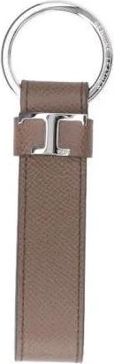 Tod's Tods Schlüssel- & Taschenanhänger - Taupe Calf Leather Keychain With Ostrich Print - Gr. unisize - in Braun - für Damen