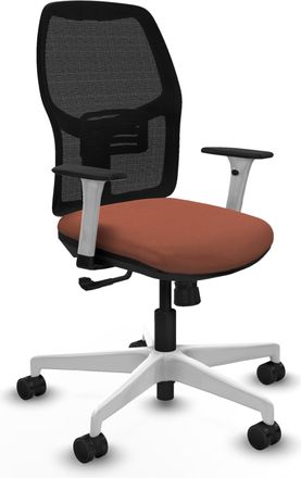 Piqueras y Crespo Schreibtischstuhl Alfera braun mit wei&szlig;en und schwarzen Armlehnen, h&ouml;henverstellbare Lendenwirbelst&uuml;tze, ausgestattet mit Sincro 4-Positionen und Schn