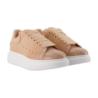 Alexander McQueen Womens Oversized Sneakers - Alexander Mcqueen Leather Beige Calfskin Shoes