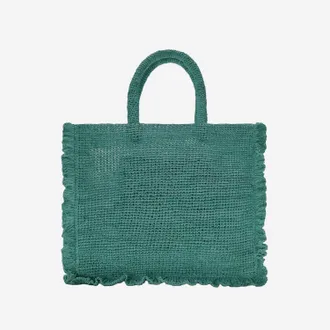 MC2 Saint Barth Womens Raffia Bag Volant Green Shoulder