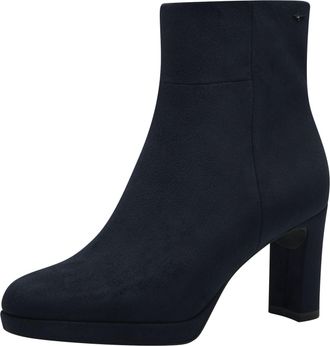 Tamaris Damen Absatzstiefelette Textil Blockabsatz Vegan; NAVY, EU 41