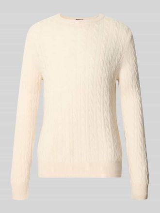 Christian Berg Slim Fit Strickpullover aus reinem Kaschmir mit Zopfmuster